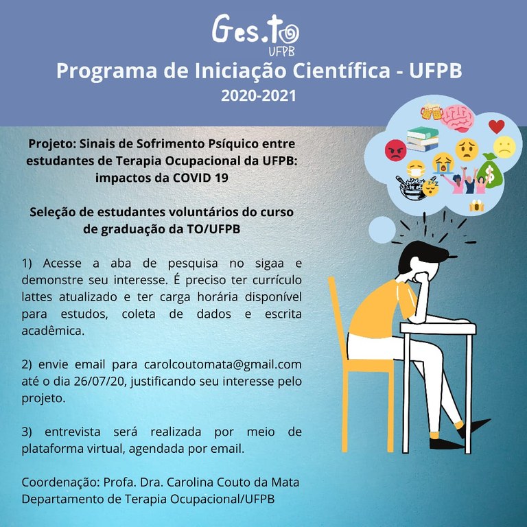 Grupo GesTO abre seleção de estudantes para projeto de pesquisa PIBIC ...